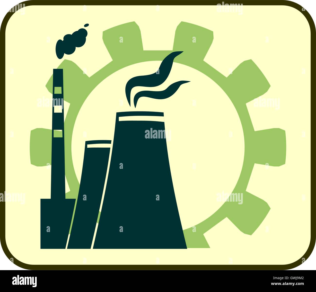 energy generation atom station and gear icons Stock Vector Image & Art ...