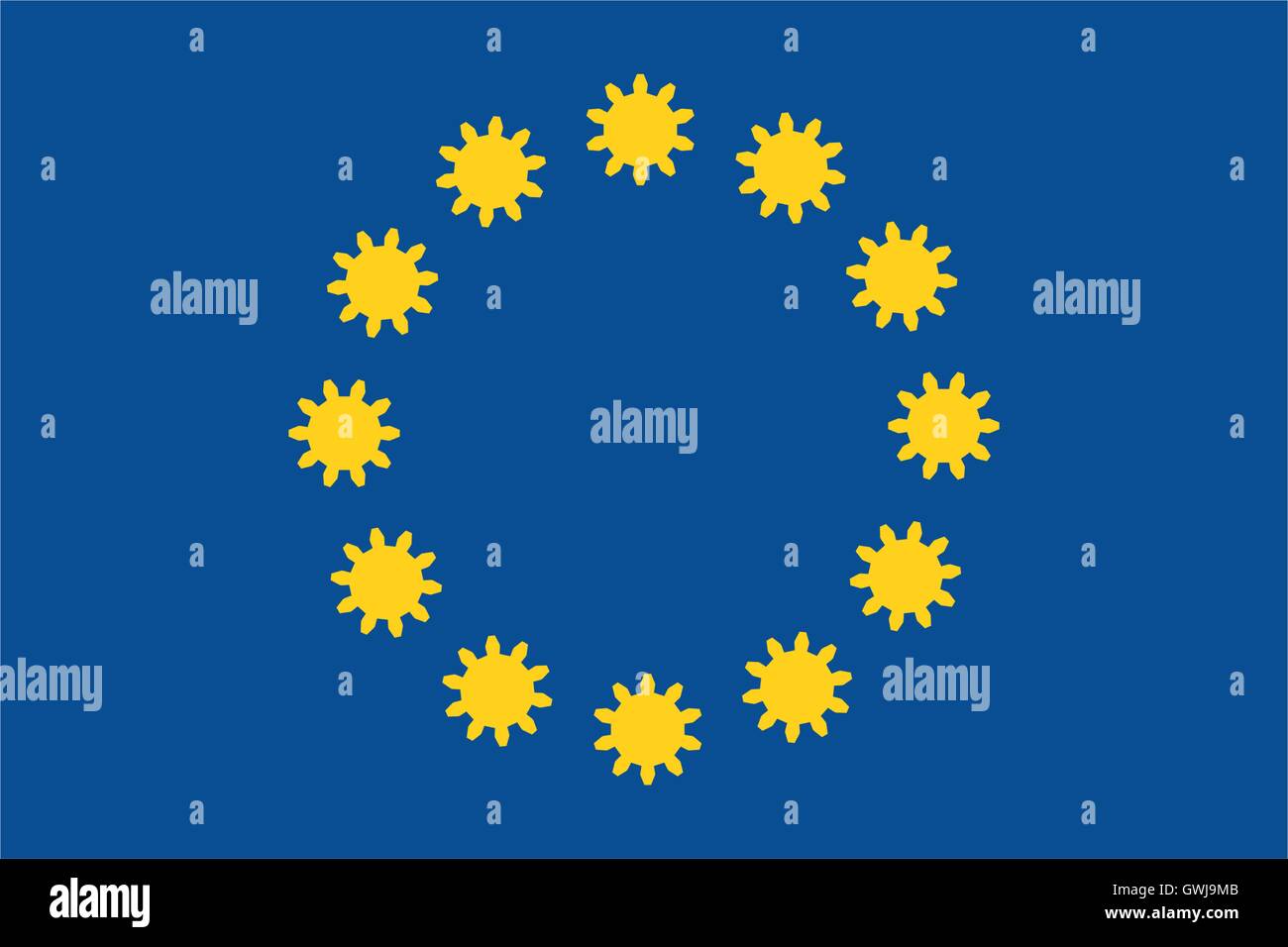 European Union flag with gears instead stars Stock Vector Image & Art ...