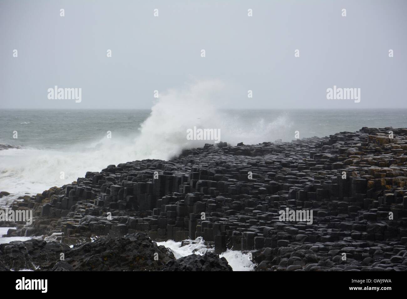 Stormy Weather at the Giants Causeway Stock Photo - Alamy