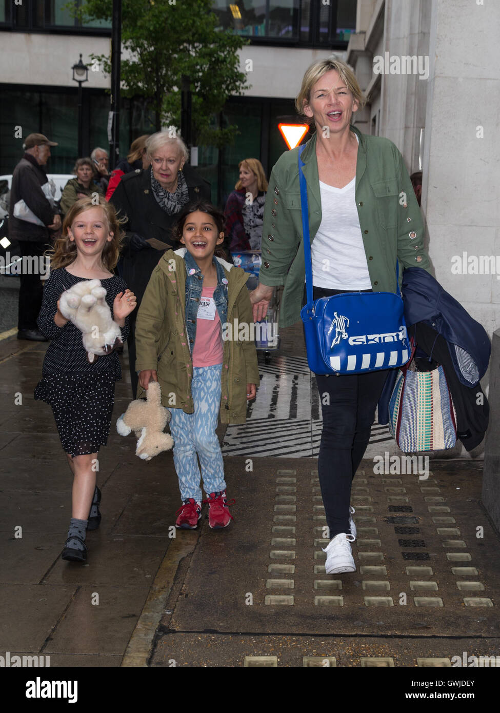 Zoe Ball arrives at the BBC Radio 2 studios with her children Featuring ...