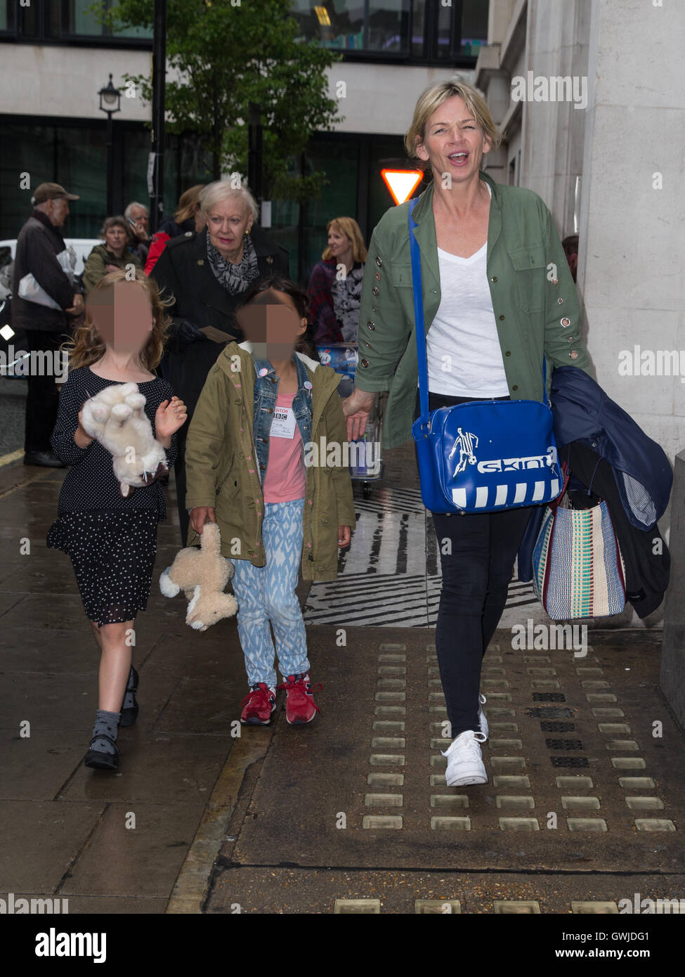 Zoe Ball arrives at the BBC Radio 2 studios with her children Featuring ...
