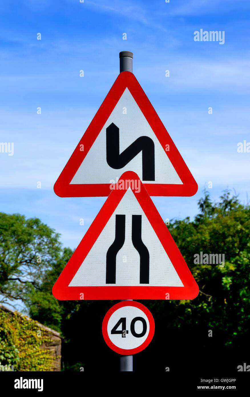 Hazard warning signs Stock Photo - Alamy