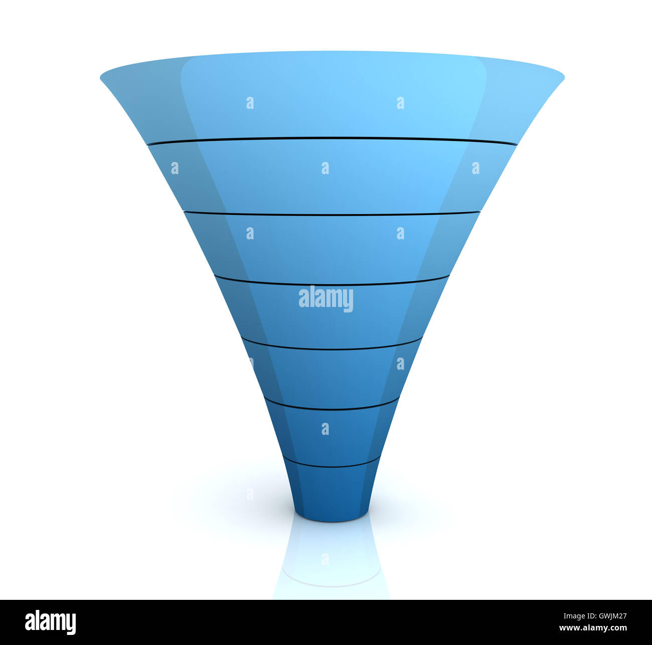 seperating funnel graph concept 3d illustration Stock Photo - Alamy