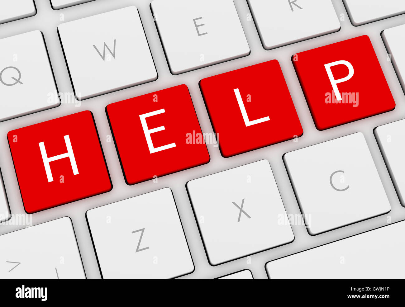 help keyboard concept 3d illustration Stock Photo - Alamy