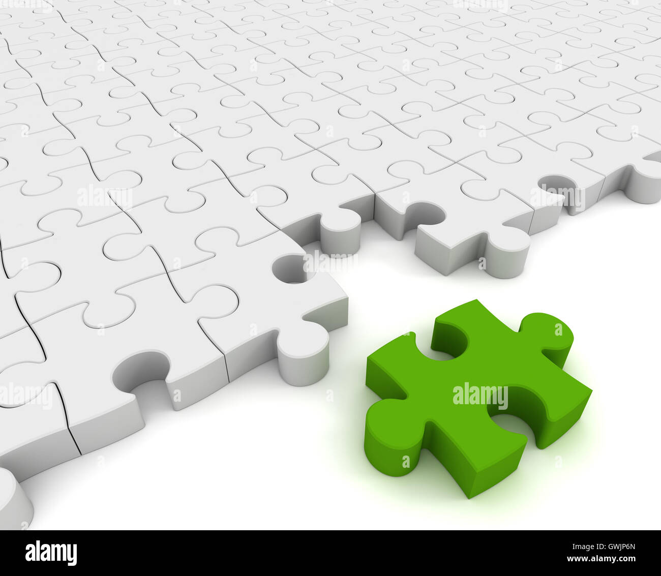 3d puzzle green white success connection piece business hi-res stock ...