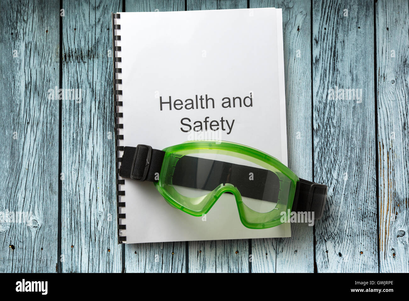 Health and safety register with goggles in closeup Stock Photo - Alamy