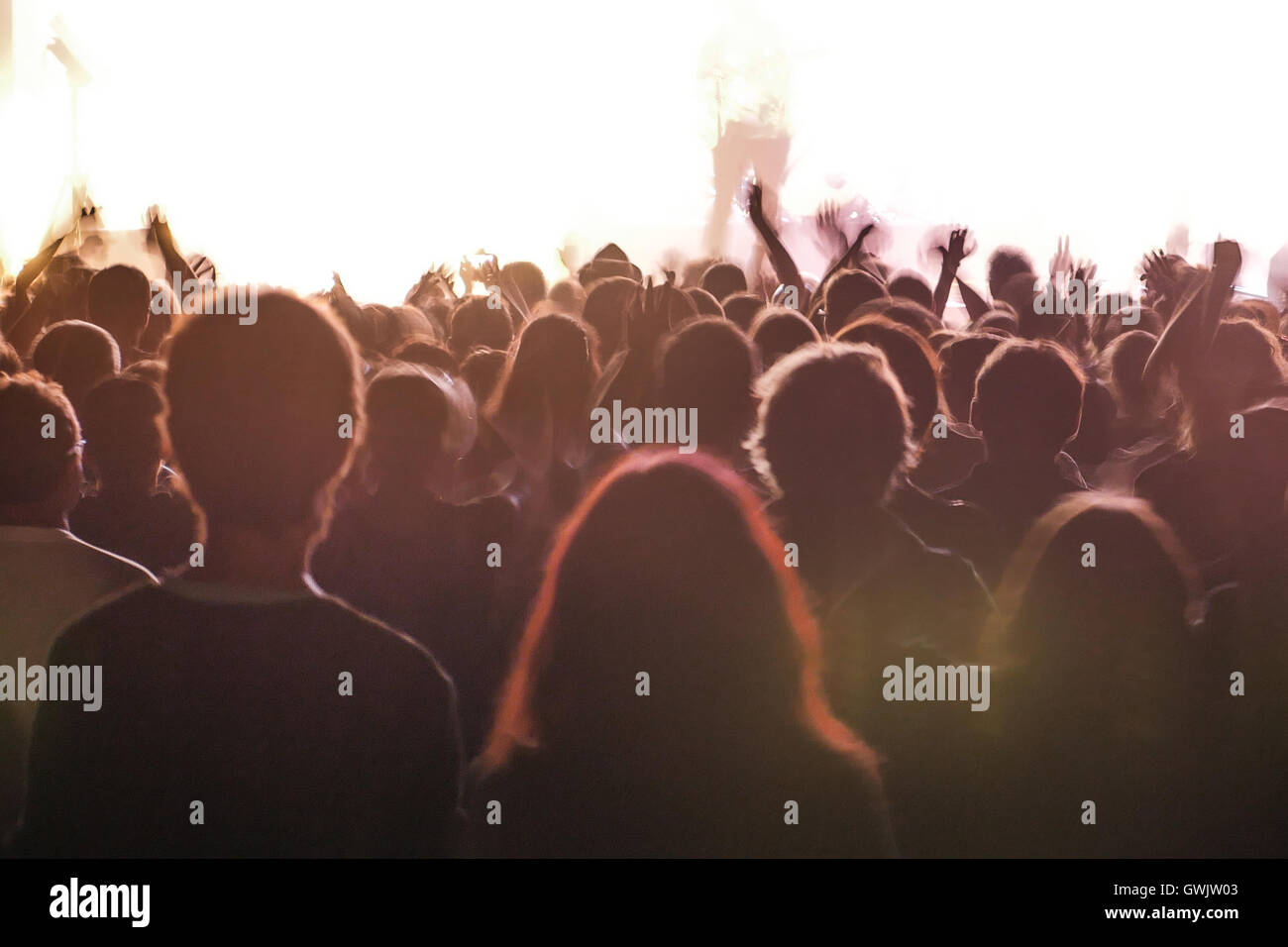 Rock concert. Light show,Public, France, Europe Stock Photo - Alamy