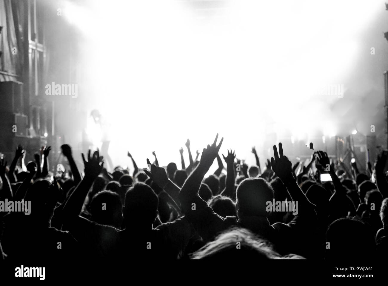Rock concert. Light show,Public, France, Europe Stock Photo - Alamy