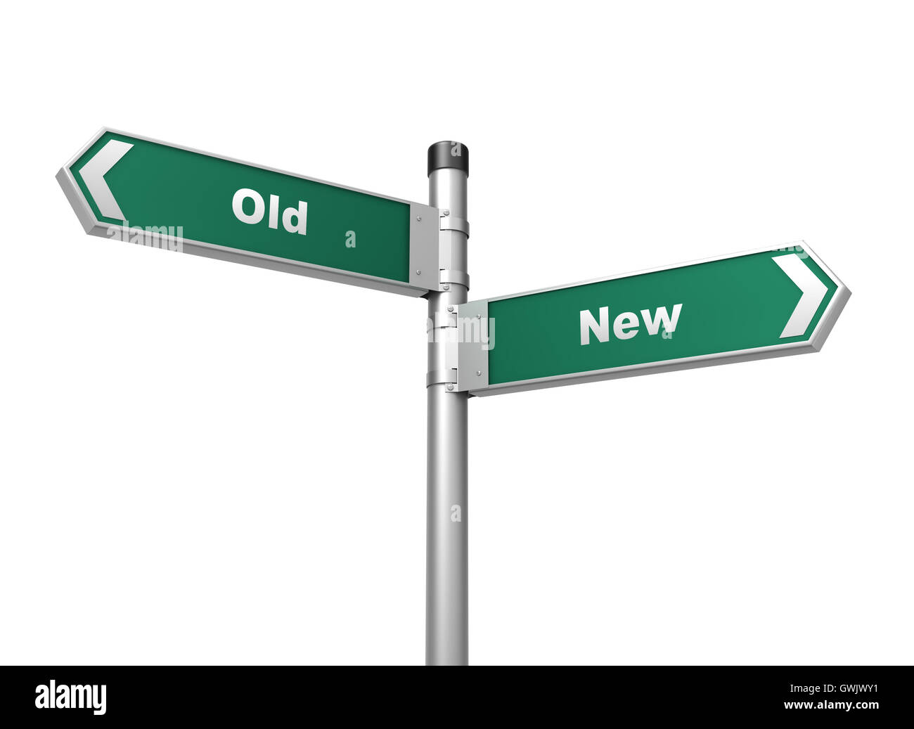 old new road sign 3d illustration Stock Photo - Alamy