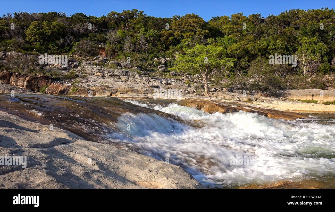 Pedernales River and Falls at Pedernales Falls State Park in Texas ...