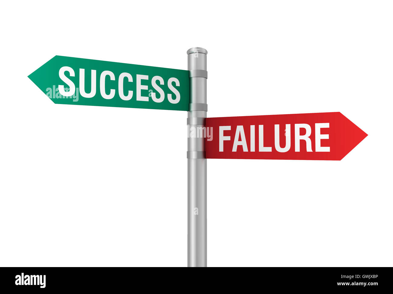 success failure road sign 3d illustration Stock Photo - Alamy