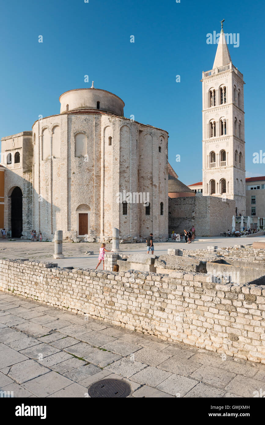 Bell tower of the zadar cathedral of st anastasia hi-res stock ...