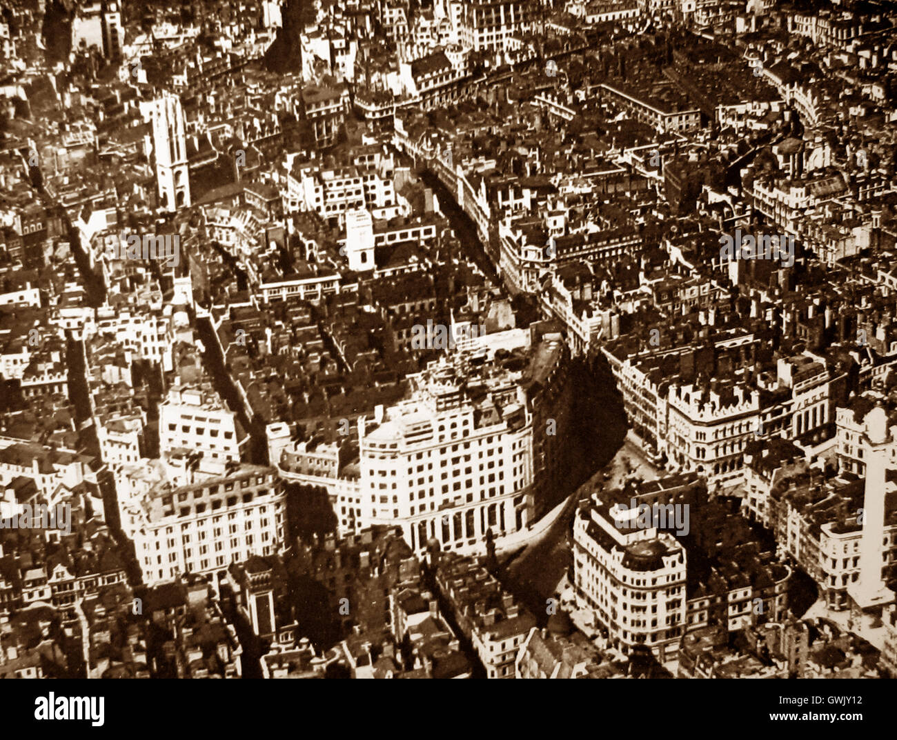 Victorian London from the air - City of London - circa 1900 Stock Photo ...