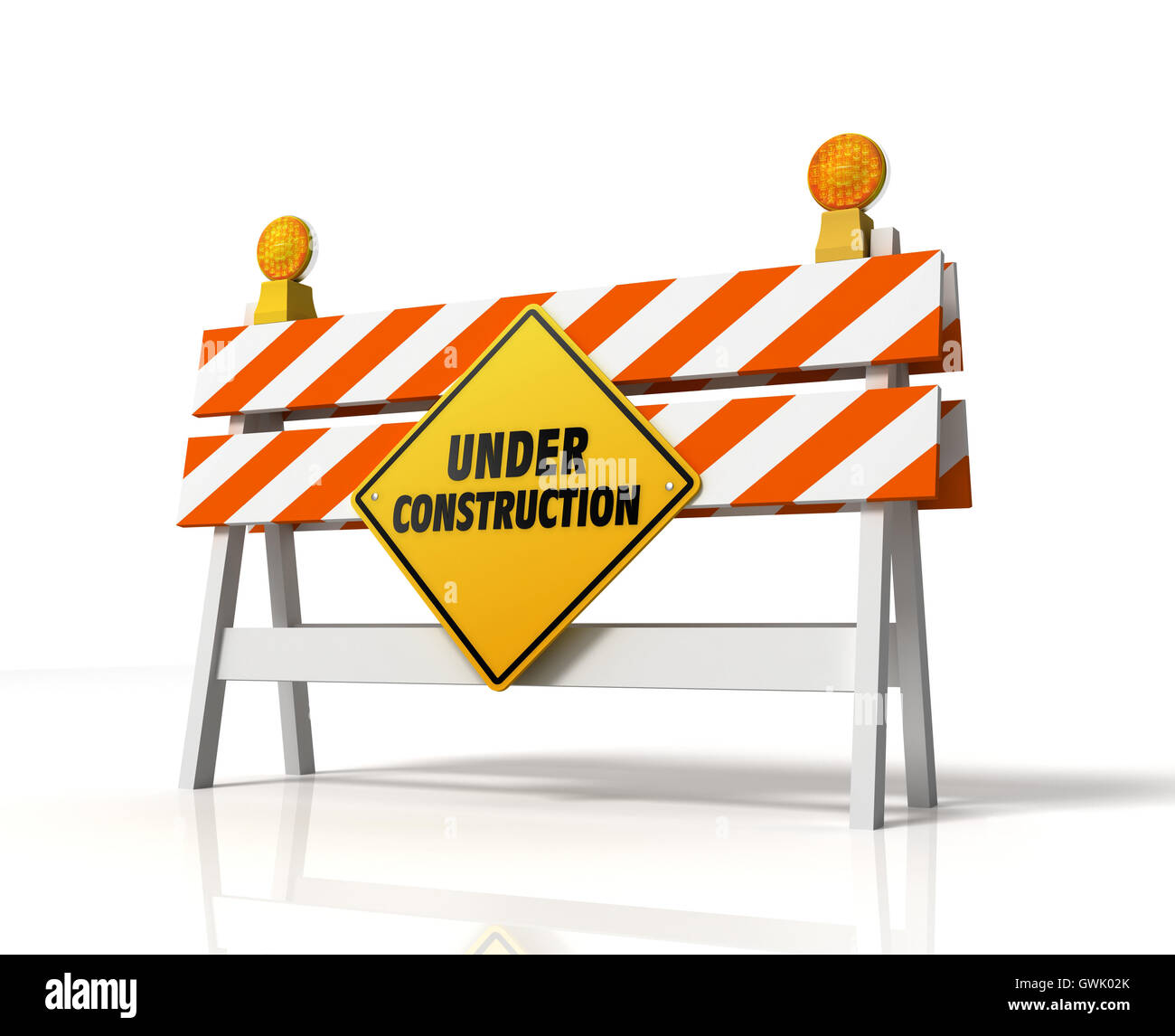 Road construction barrier Cut Out Stock Images & Pictures - Alamy