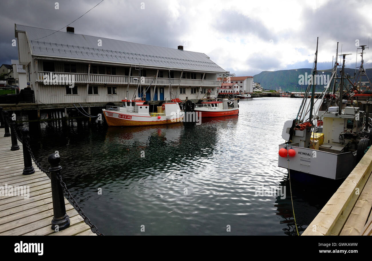 Fishing boats in a Norwegian Harbour Stock Photo - Alamy