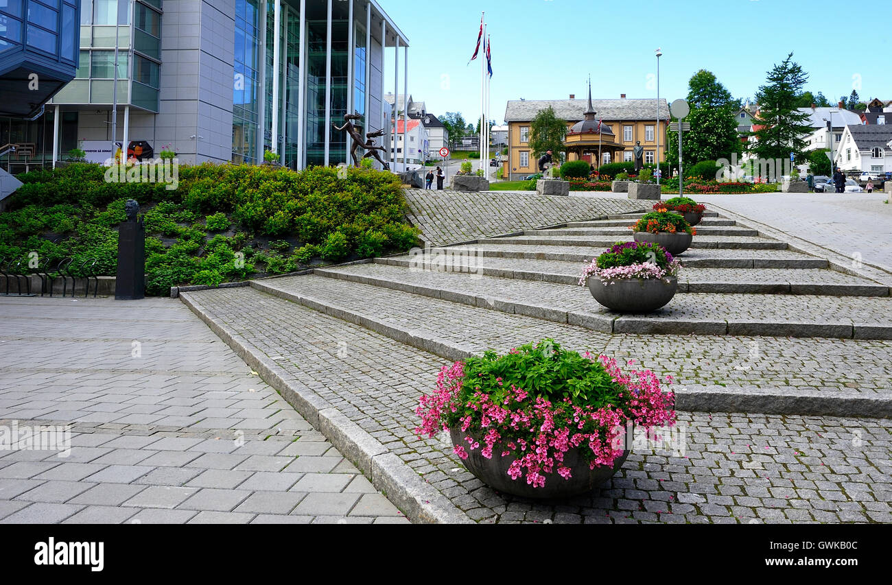 Line of Planters in Tromso, Norway Stock Photo - Alamy