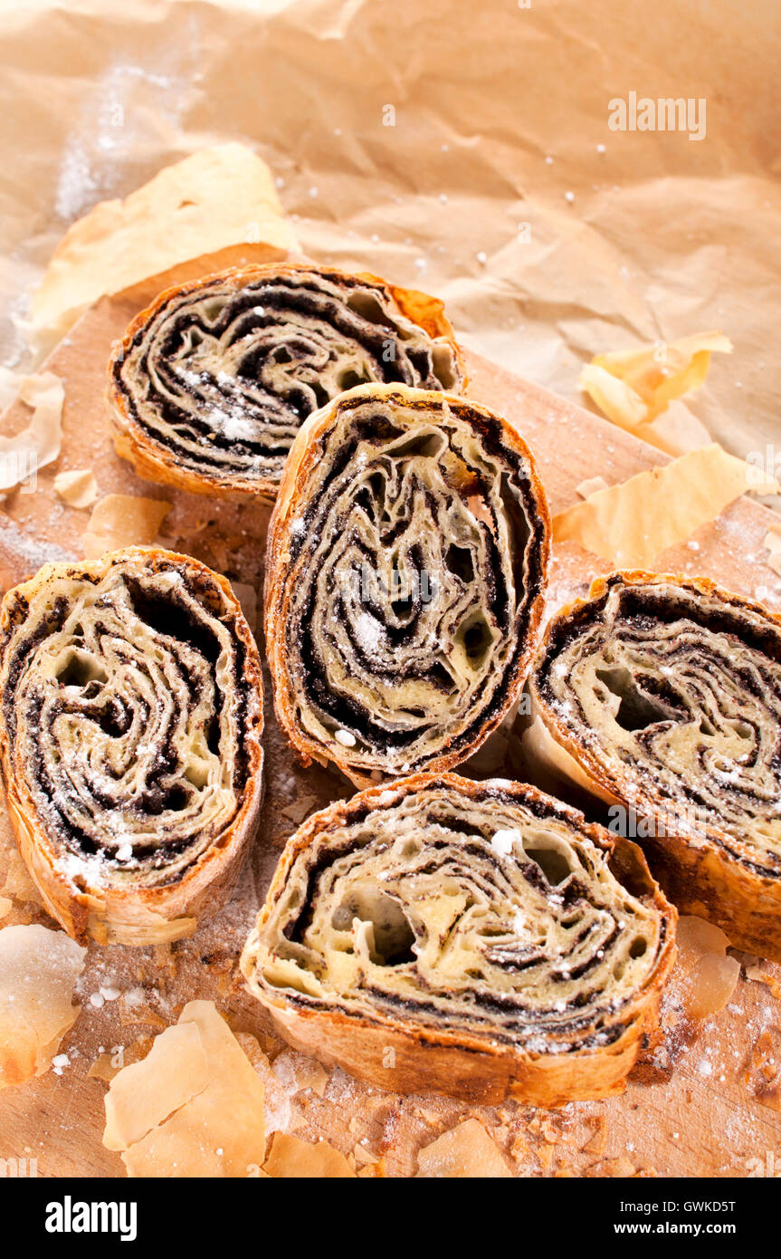 Poppy seed strudel Stock Photo - Alamy