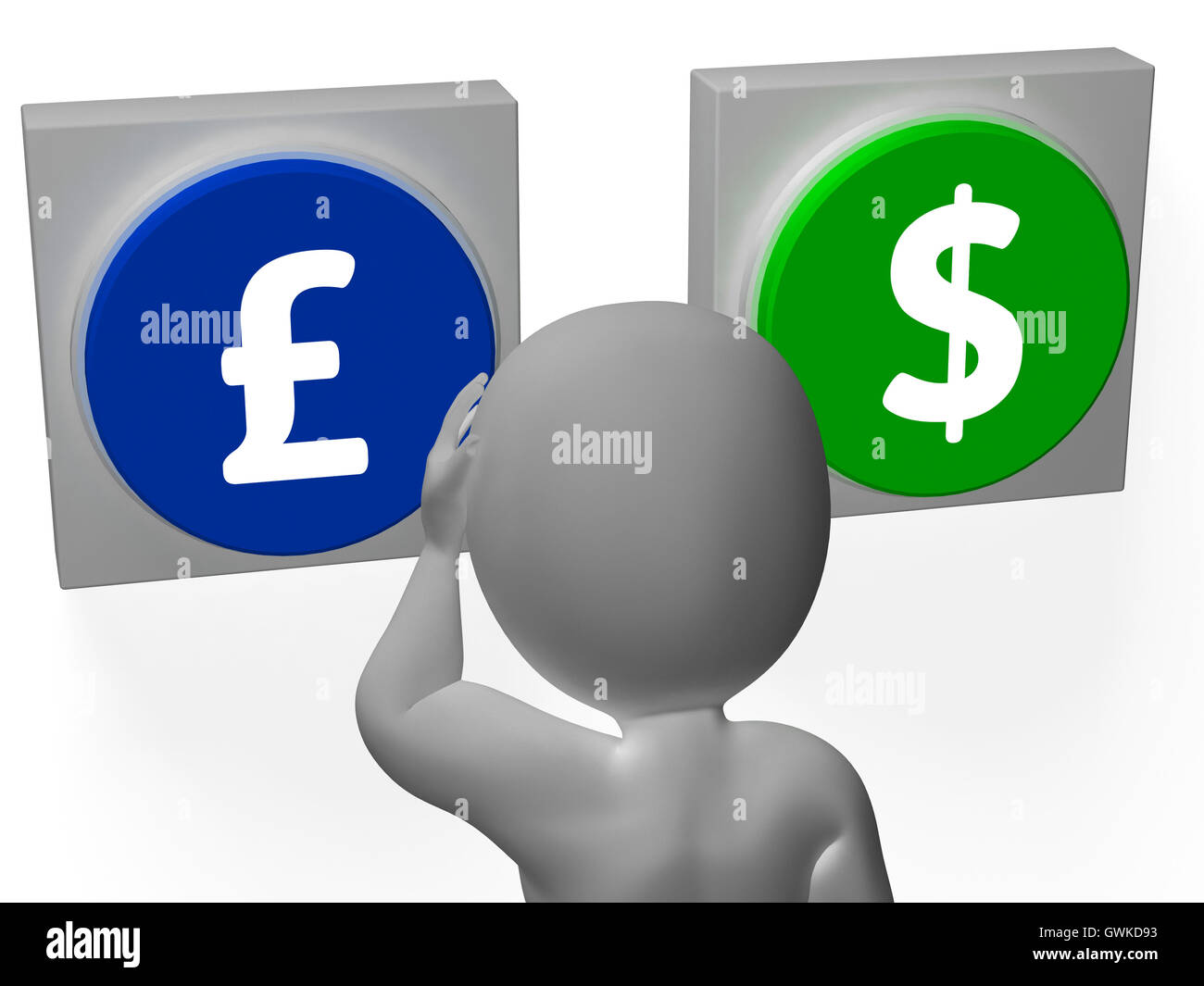 Pounds Dollar Signs Show Pound Dollar Symbols Stock Photo - Alamy