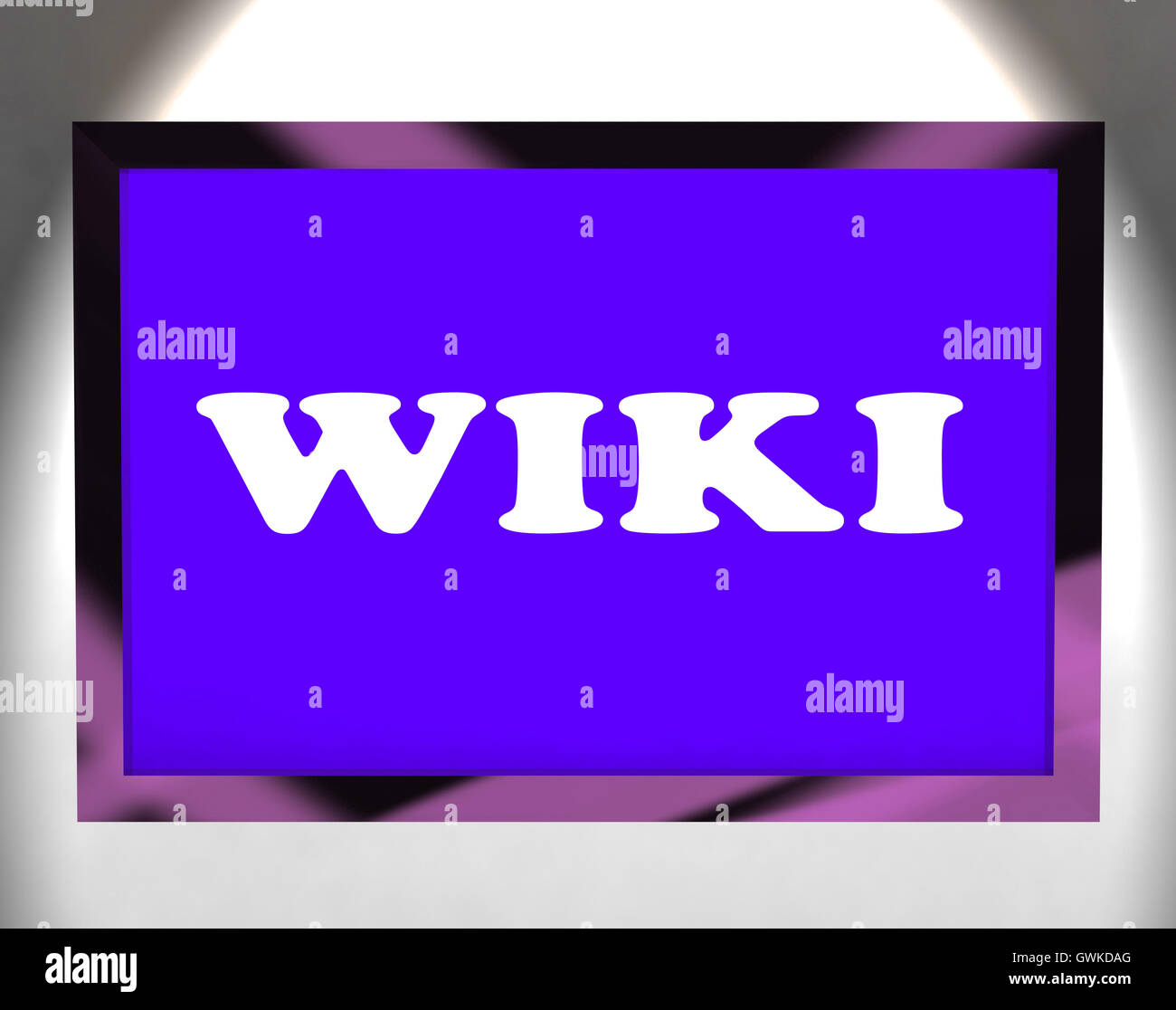 Wiki Screen Shows Online Information Knowledge Or Encyclopedia Stock ...