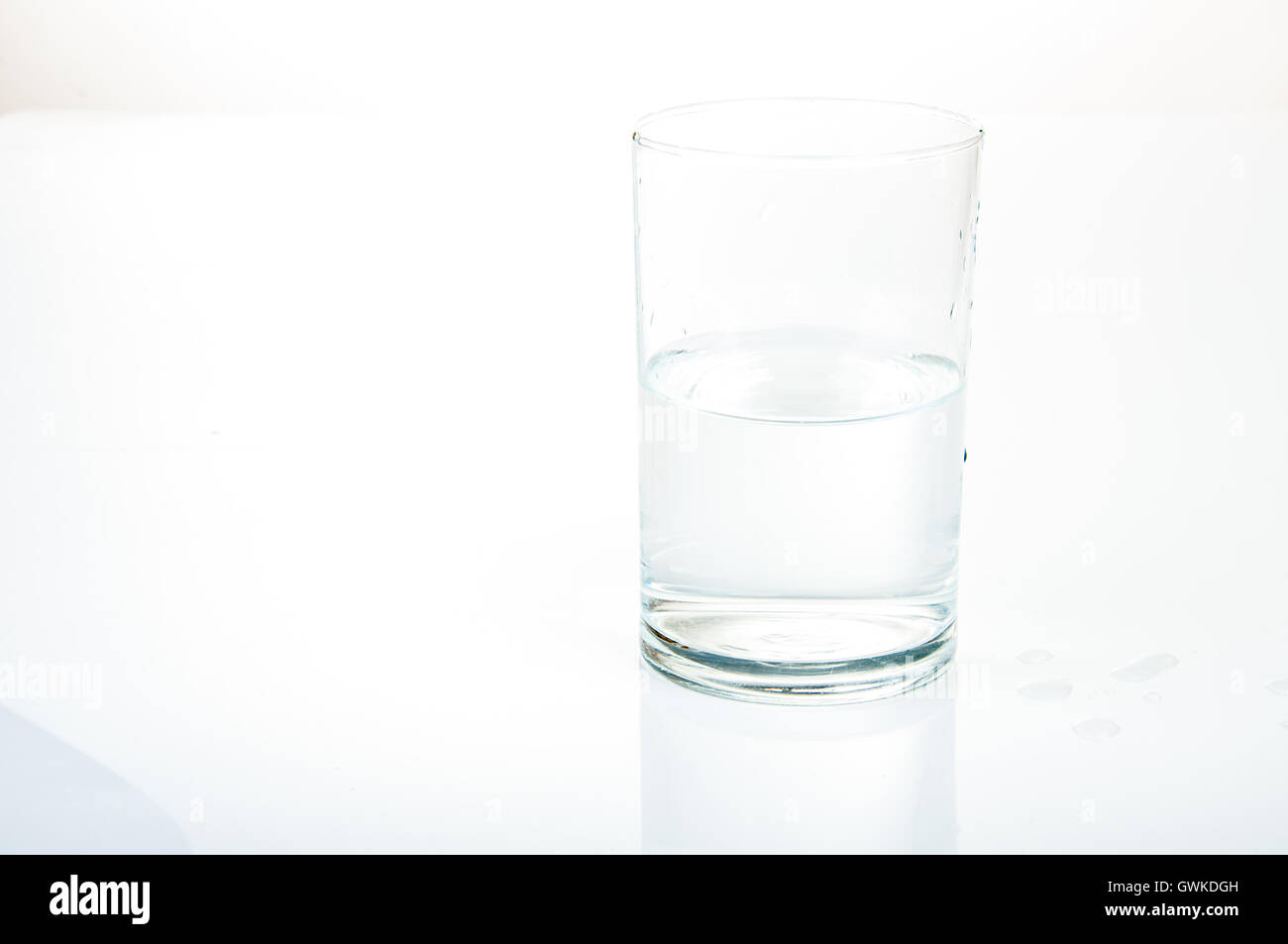 Half water glass Stock Photo - Alamy