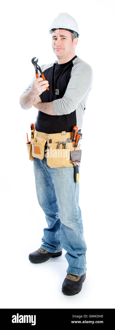 Caucasian man contractor 40 years old Stock Photo - Alamy