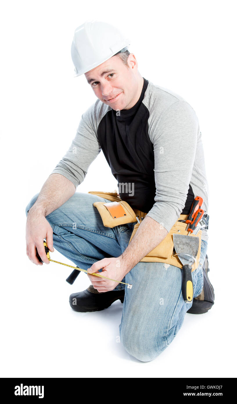 Caucasian man contractor 40 years old Stock Photo - Alamy