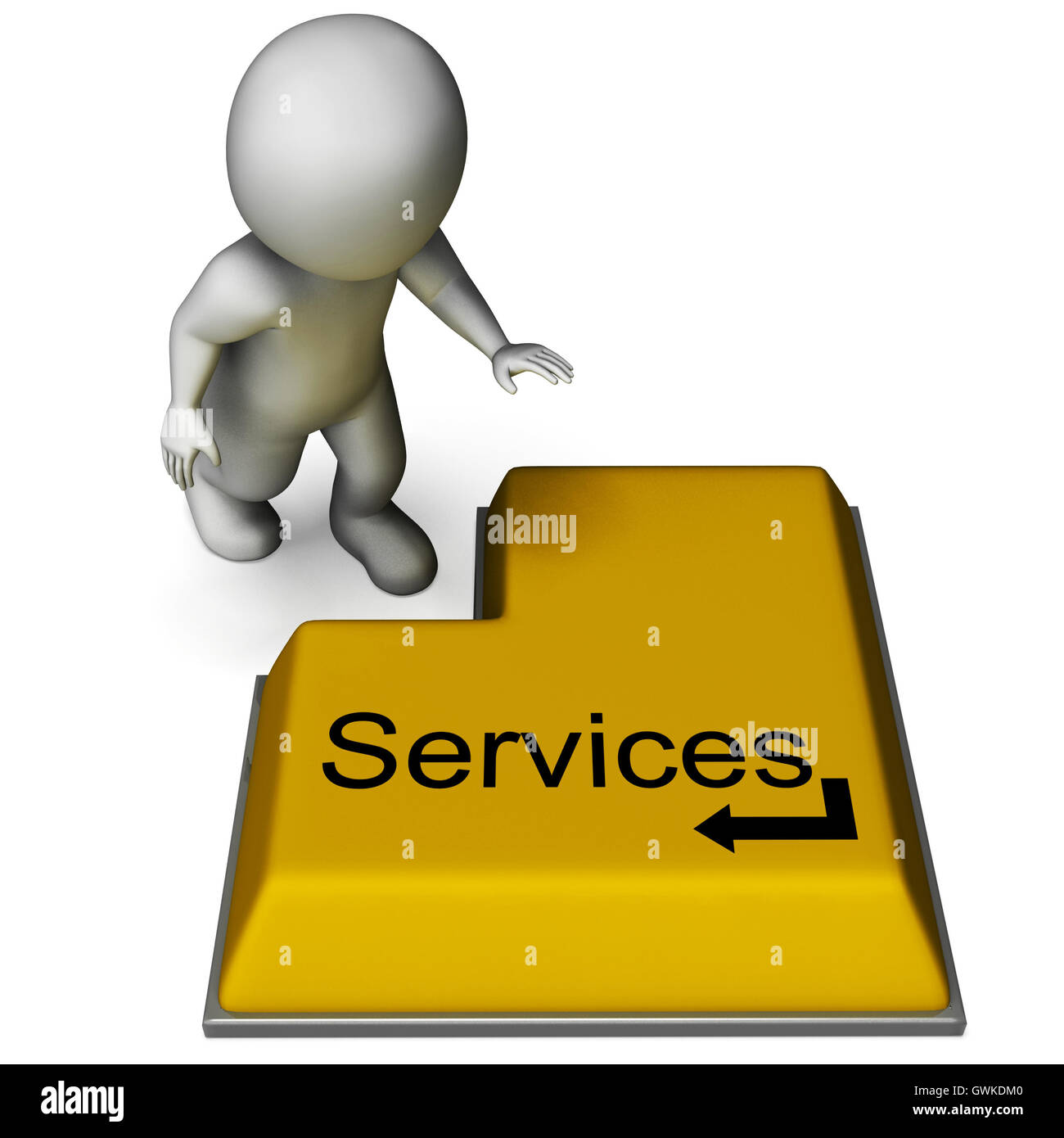 Services Button Showing Assistance Or Maintenance Stock Photo - Alamy