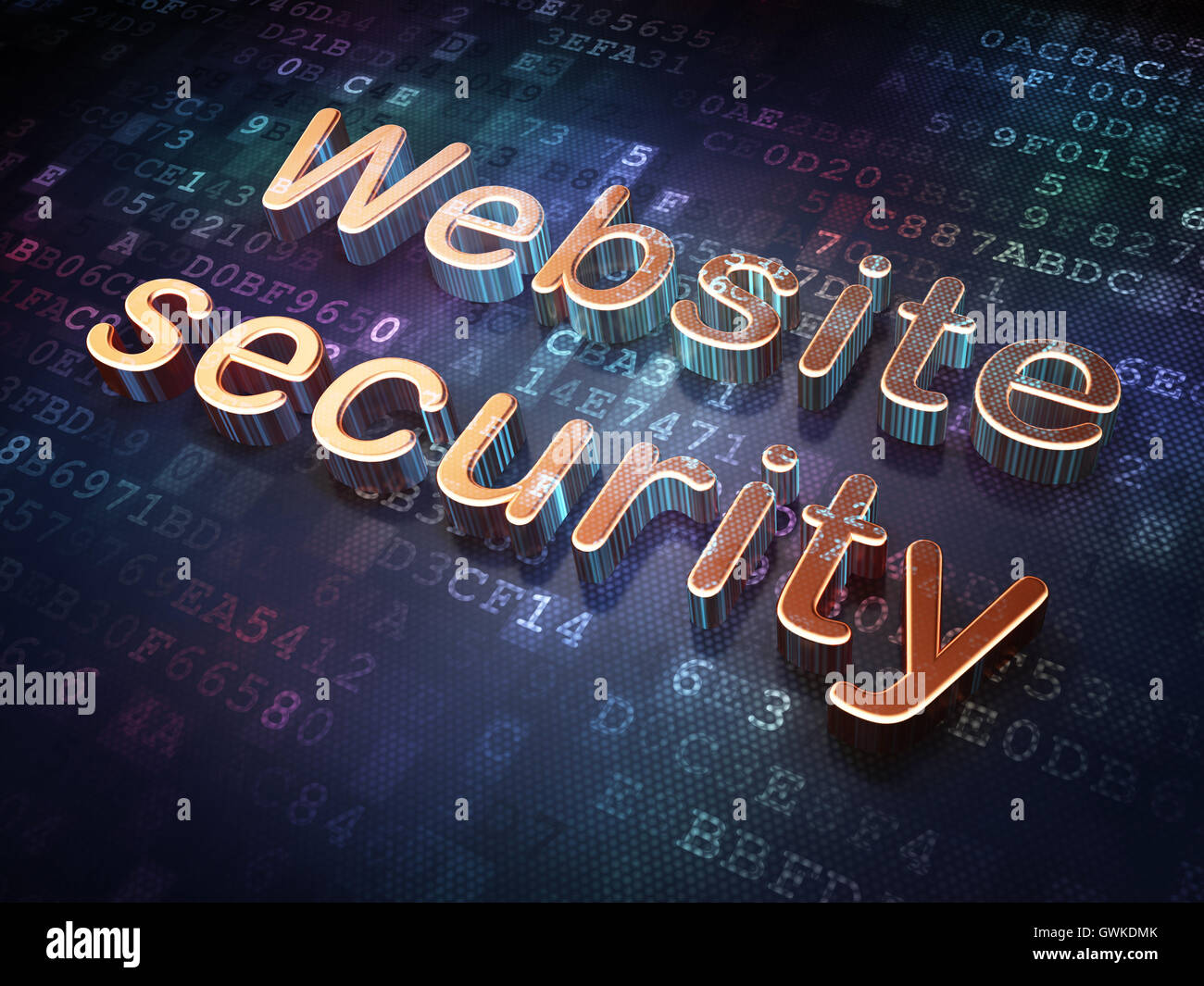 Privacy concept: Golden Website Security on digital background Stock ...