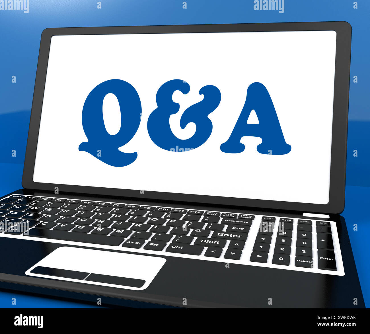 Q&a On Monitor Shows Question And Answer Online Stock Photo - Alamy