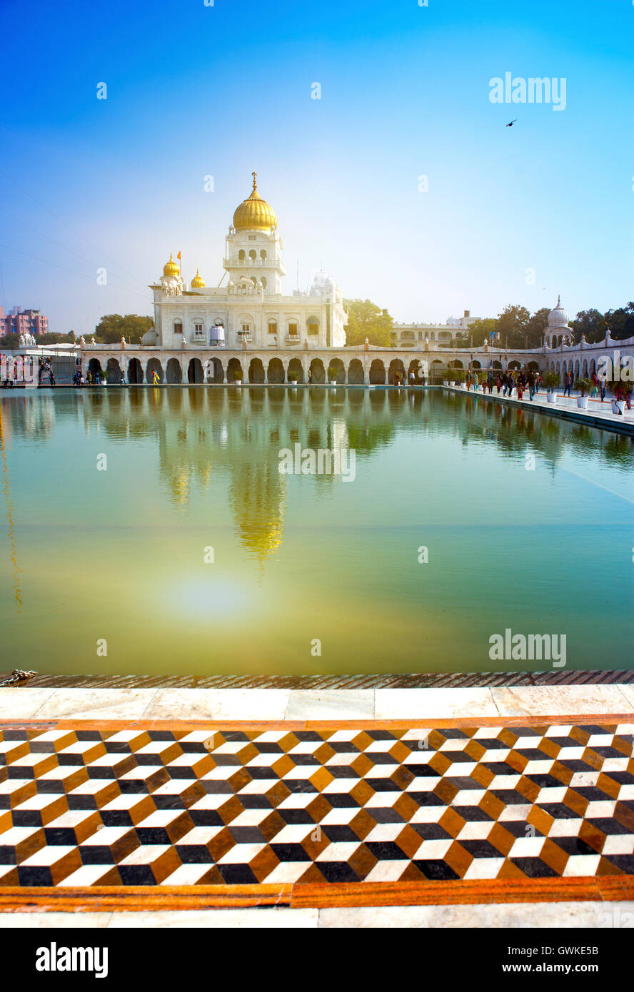 The temple of Sikh religion (1783 year) on the bank of a sacred ...