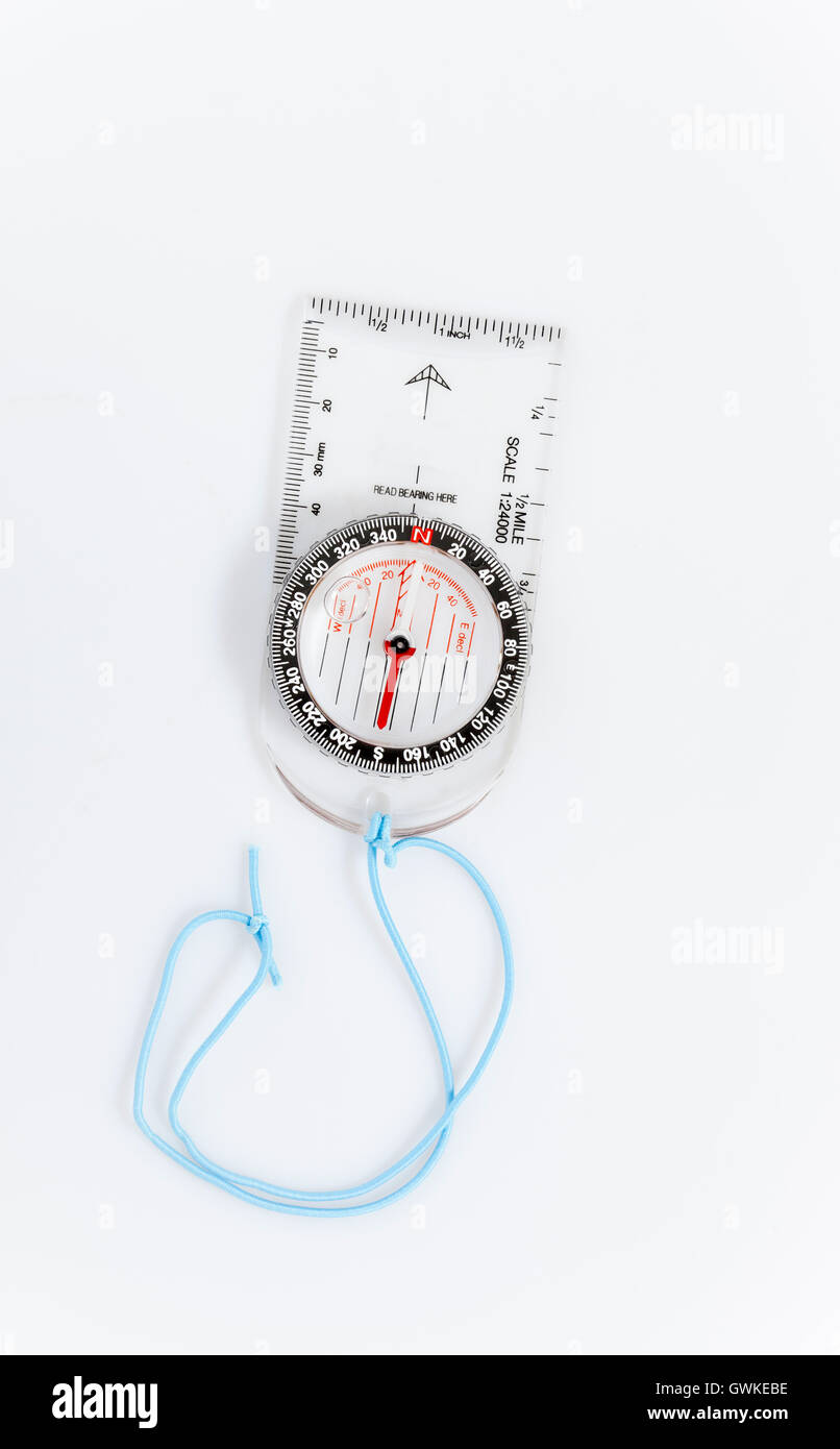 compass showing south isolated on a white background Stock Photo - Alamy
