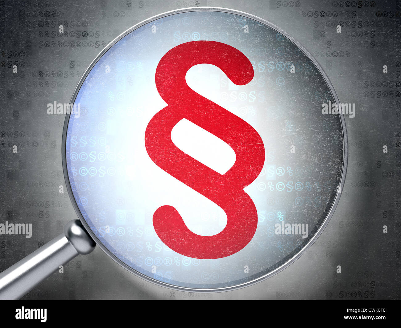 Law concept: Paragraph with optical glass on digital background Stock Photo - Alamy