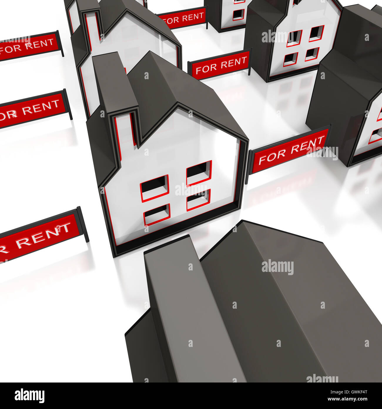 House For Rent Sign Showing Rental Stock Photo - Alamy