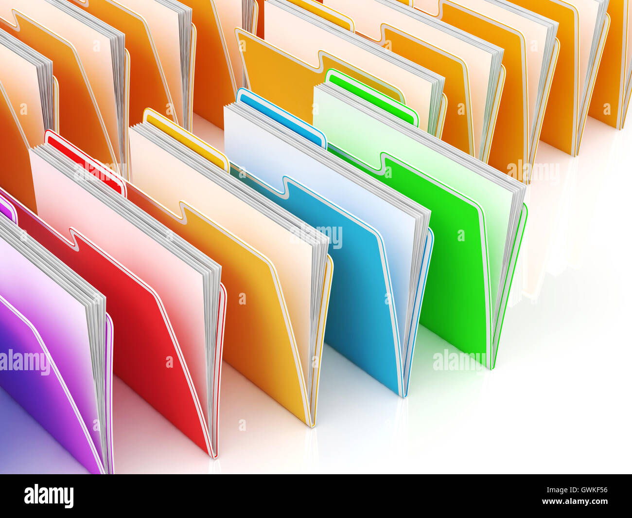 Folders Showing Organizing And Data Stock Photo - Alamy