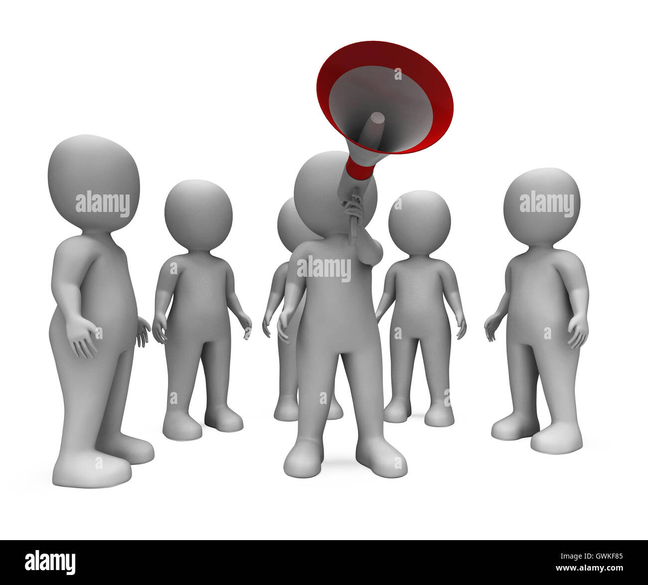 Loud Hailer Character Shows Speech Guidance And Announcement Stock ...