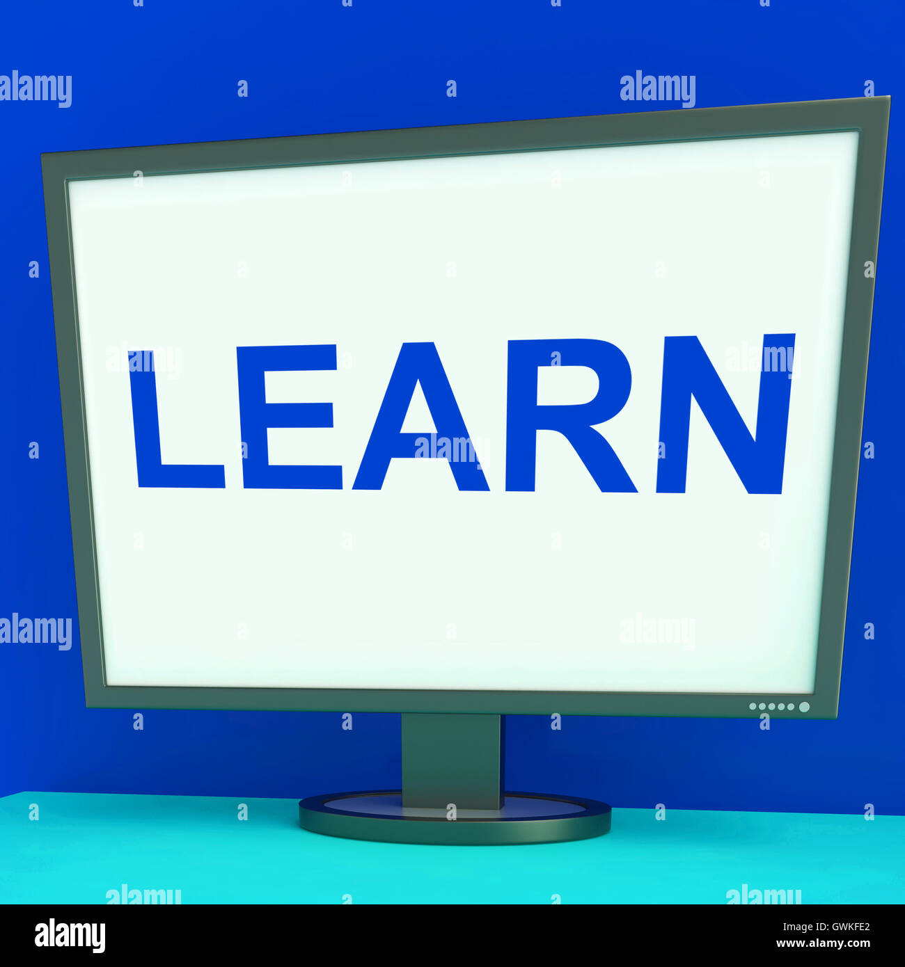 Learn Screen Shows Web Learning Or Online Studying Stock Photo - Alamy