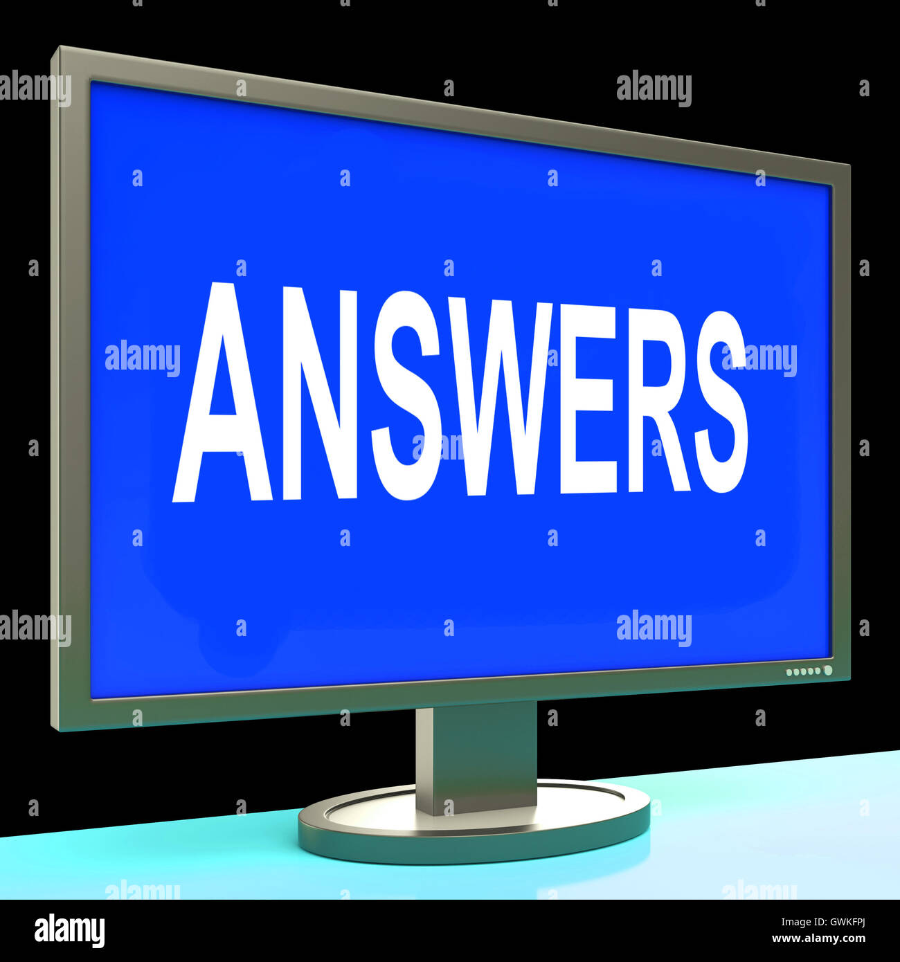 Answers Screen Shows Support Assistance And Help Online Stock Photo - Alamy