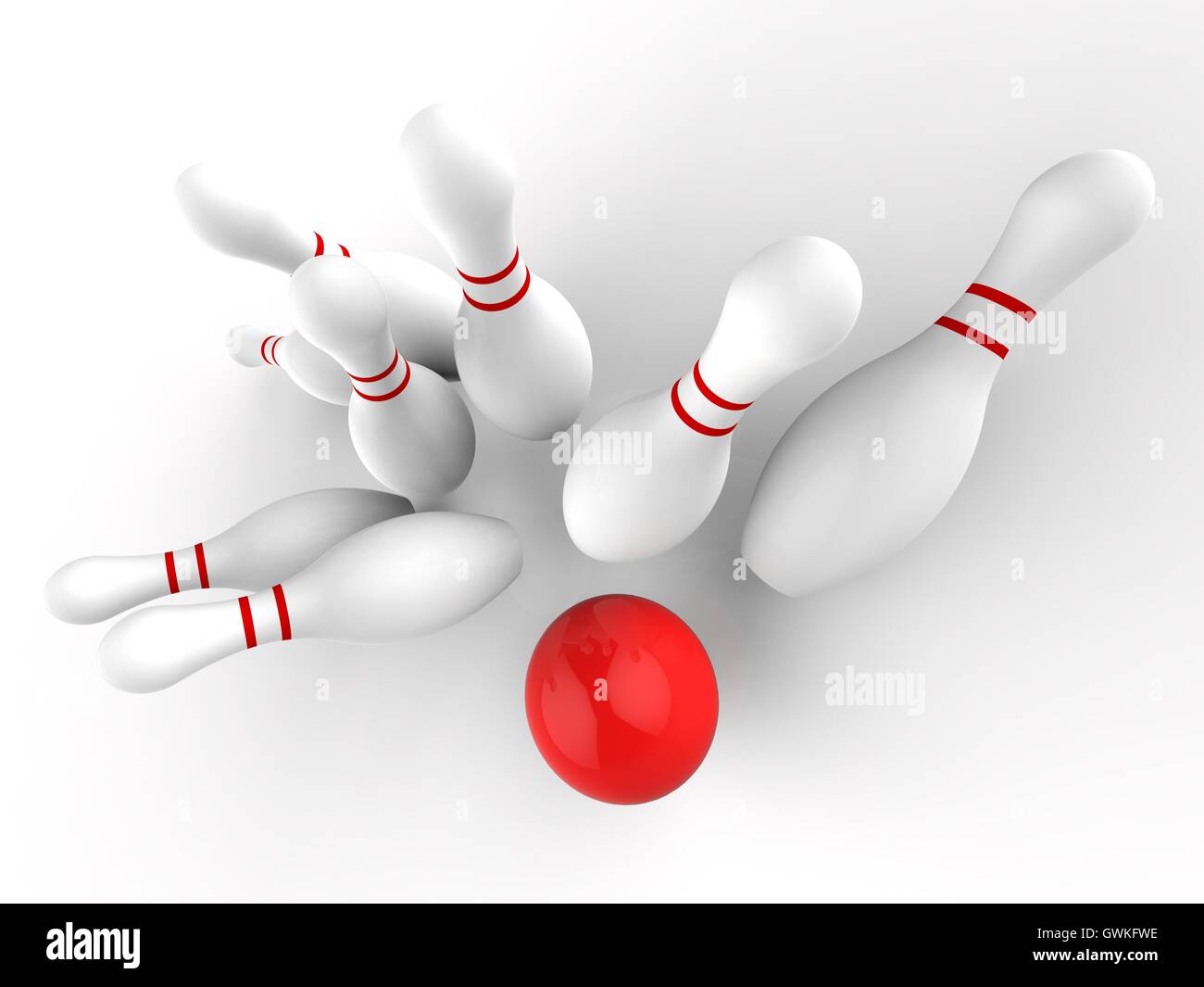 Bowling Strike Showing Skittles Game Success Stock Photo - Alamy