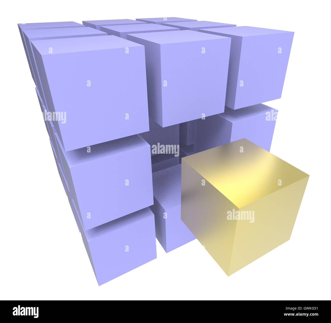 Individual Block Meaning Different Or Outsider Stock Photo - Alamy