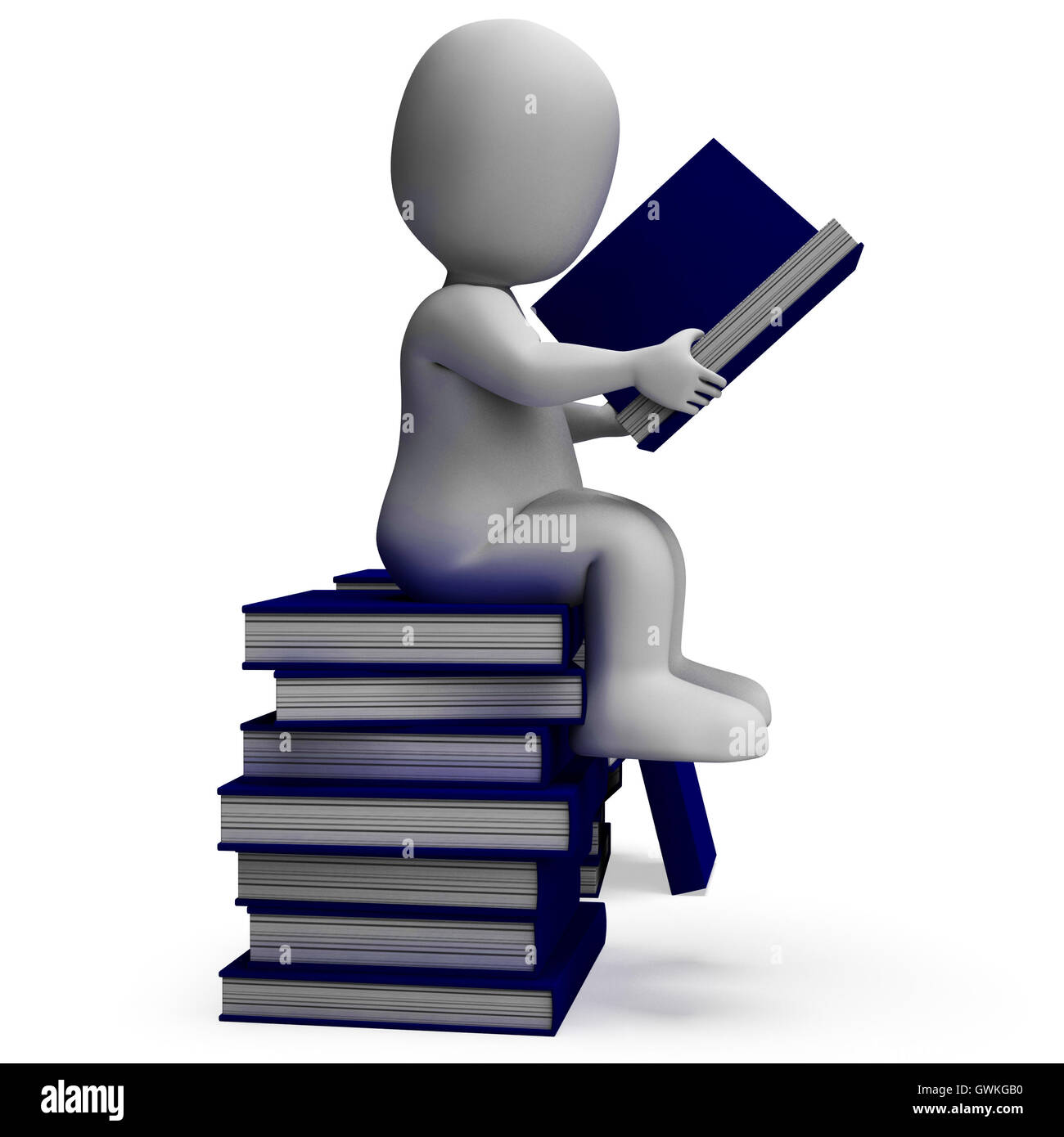 Student Reading Books Showing Wisdom Stock Photo - Alamy