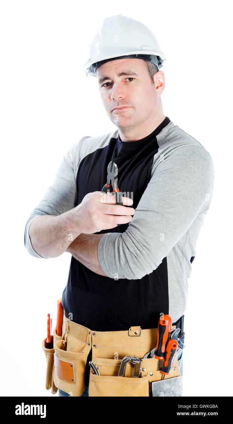 Caucasian man contractor 40 years old Stock Photo - Alamy