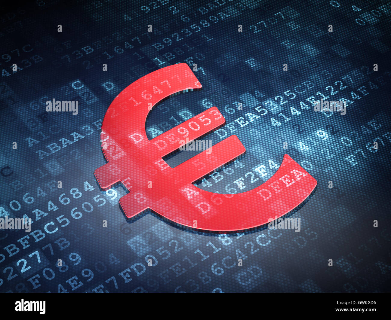 Currency concept: Red Euro on digital background Stock Photo - Alamy