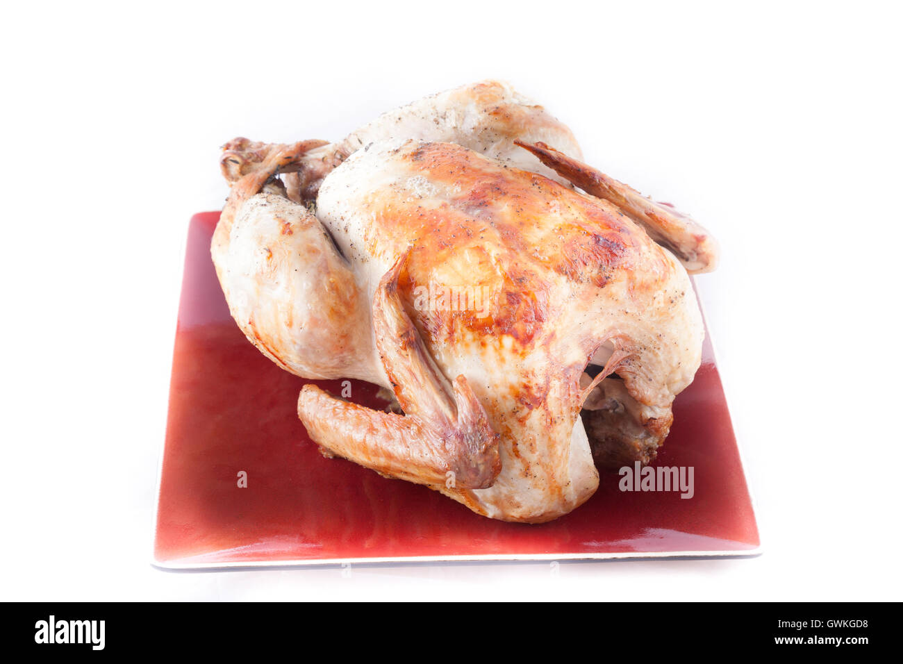rosted chicken isolated on a white background Stock Photo - Alamy