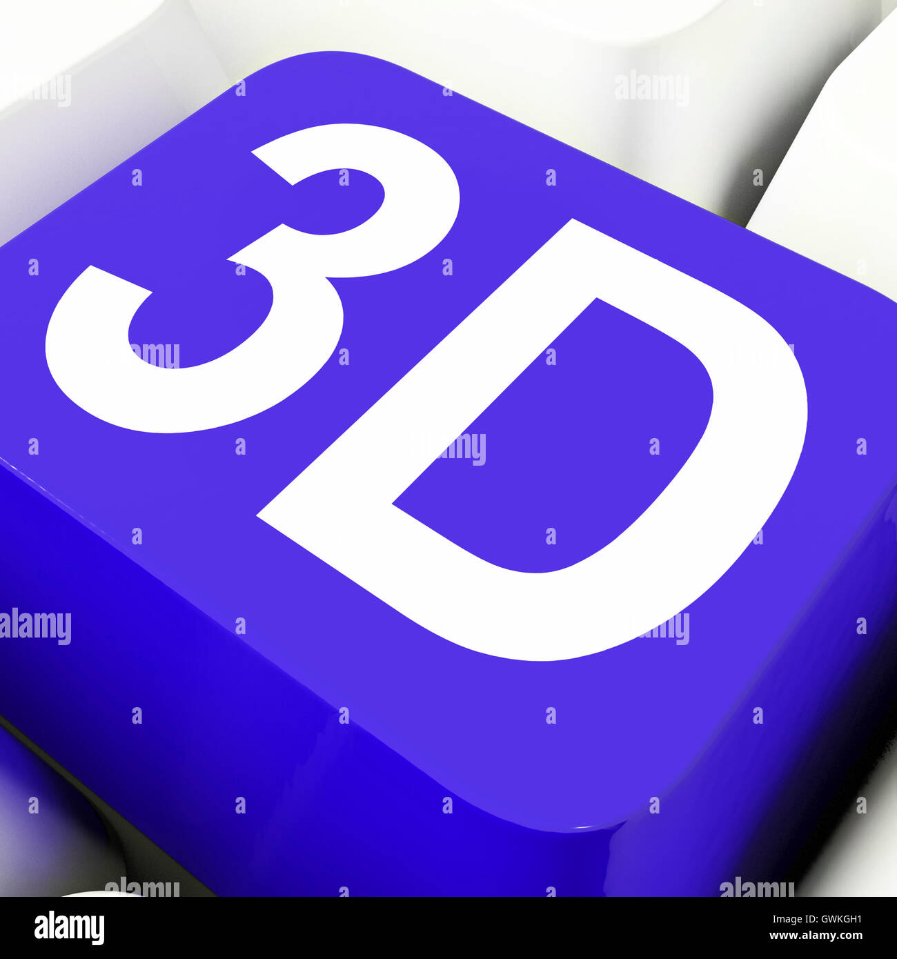 3d Key Shows Three Dimensional Or Dimensions Stock Photo - Alamy