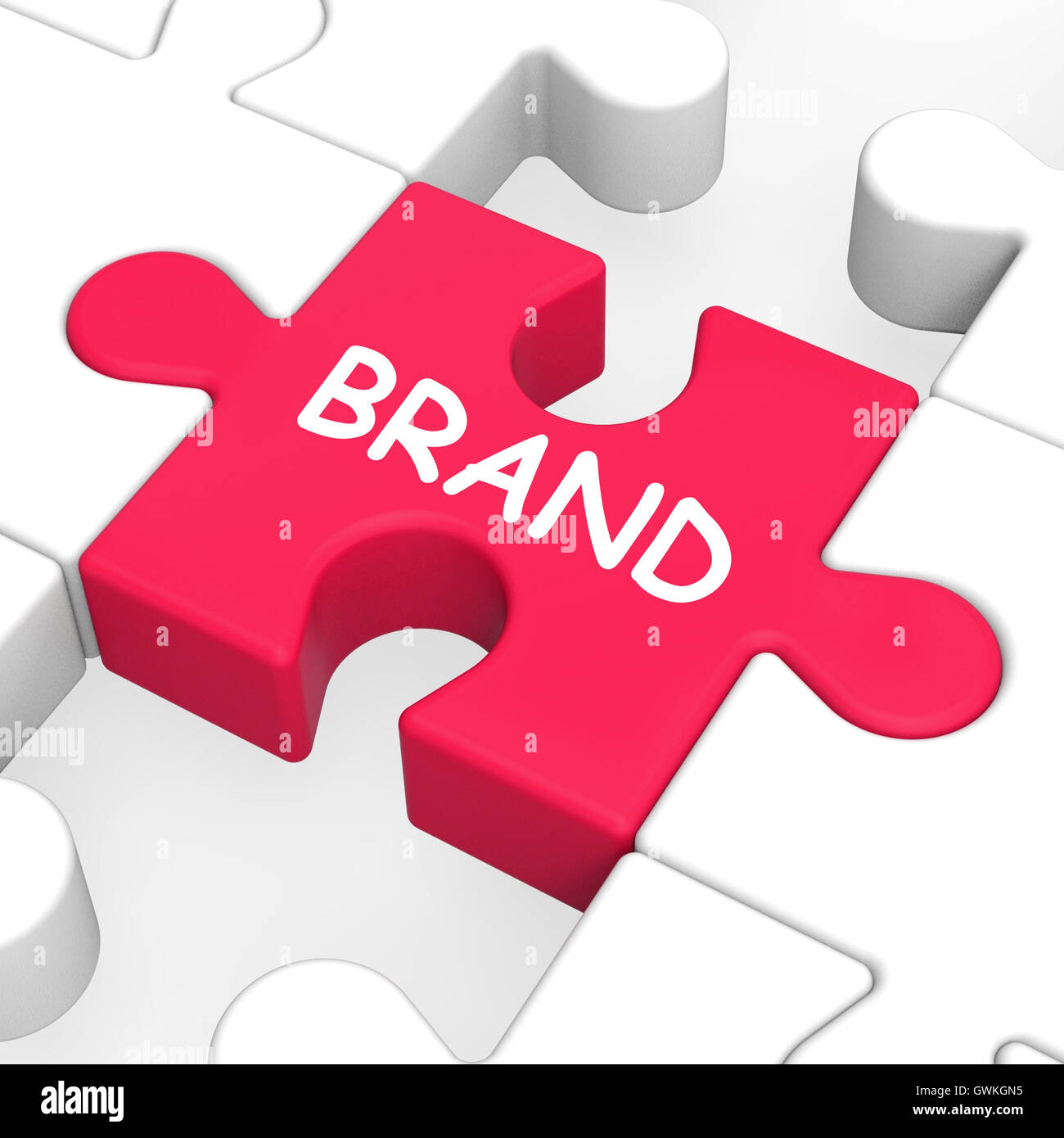 Brand Jigsaw Shows Branding Trademark Or Product Label Stock Photo - Alamy