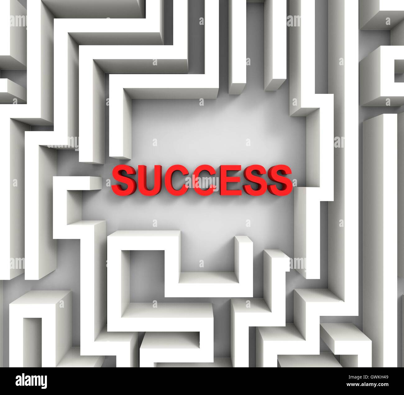 Success In Maze Showing Puzzle Achievement Stock Photo - Alamy