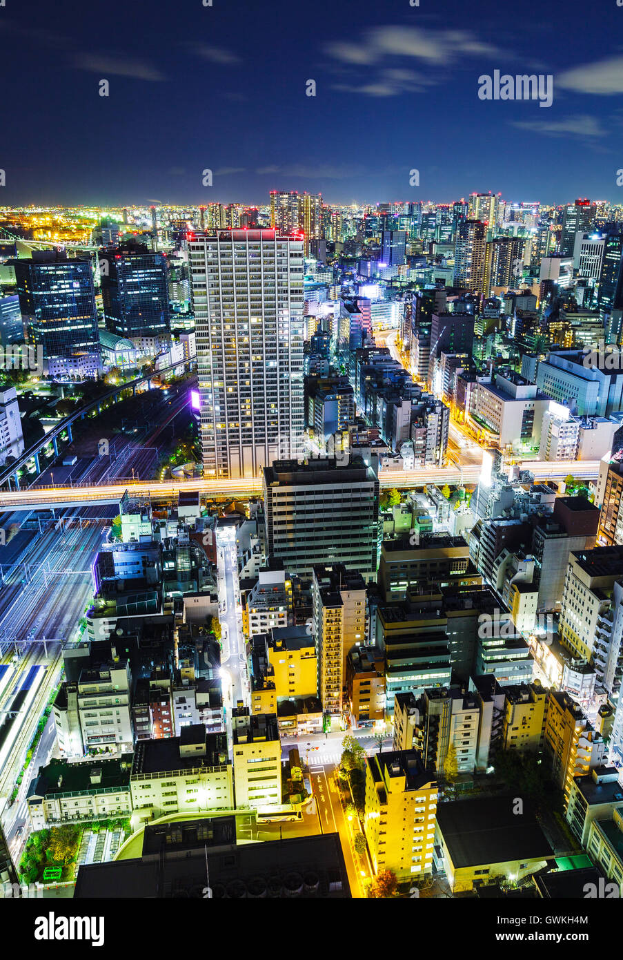 Urban city in Tokyo at night Stock Photo - Alamy