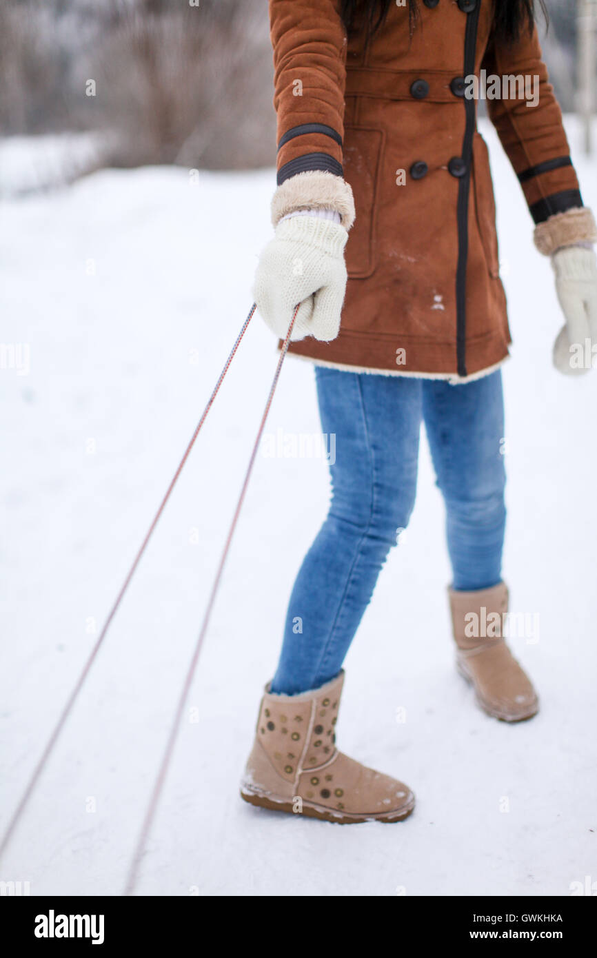 Hand pulled sled hi-res stock photography and images - Alamy