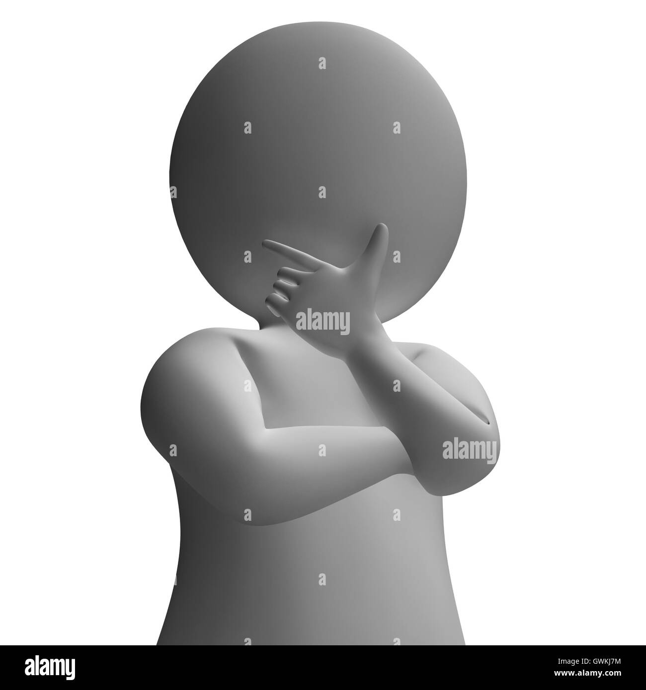 Character Thinking Showing Thought And Doubt Stock Photo - Alamy