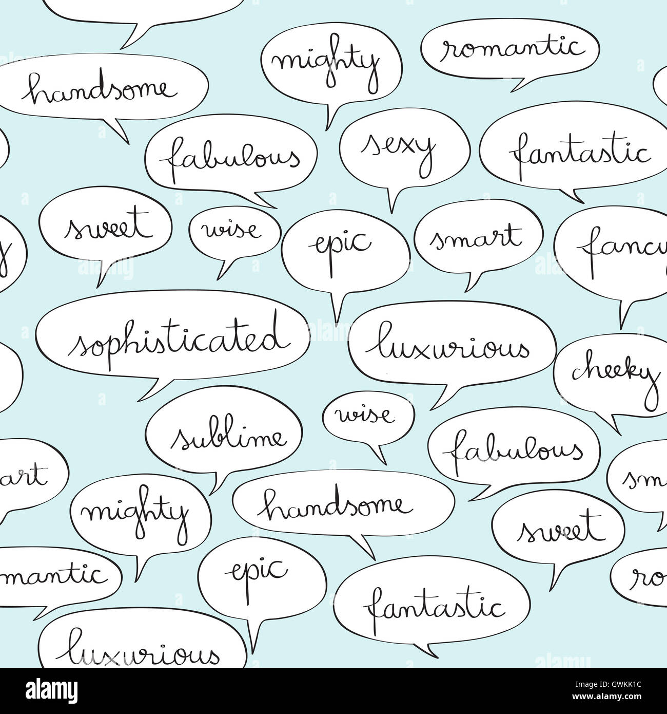 fancy speech bubbles pattern Stock Photo - Alamy